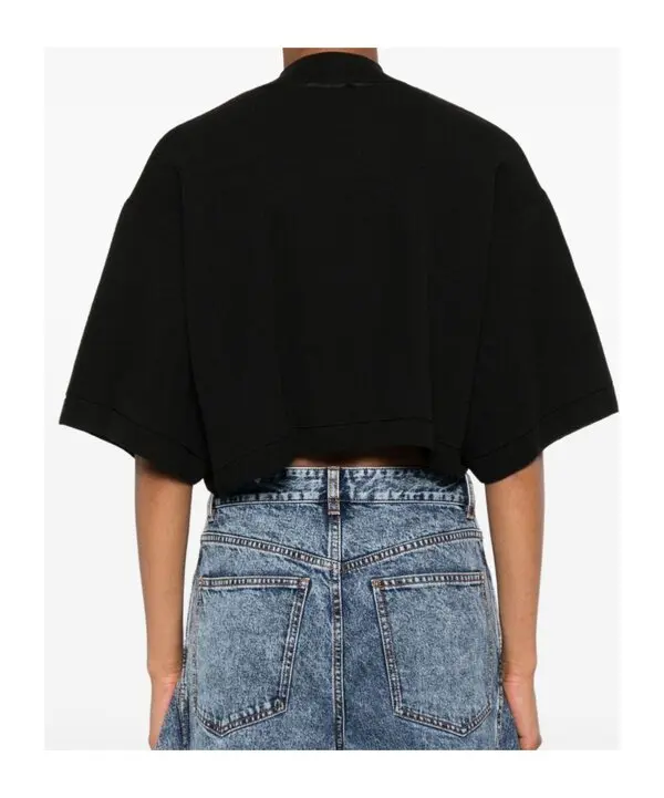 Alaïa Knitted Cropped T-shirt
