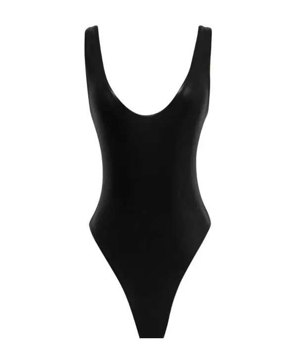 Saint Laurent Sleeveless Metallic Lamé Jersey Body - Black