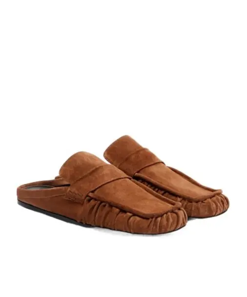 JIL SANDER Sabot Suede Mules - Brown