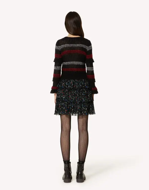 Red Valentino Striped Knitted Pullover