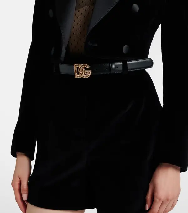 Dolce & Gabbana Dg Embellished Leather Belt