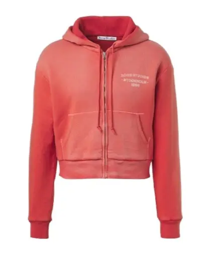 Acne Studios Logo Cotton Jersey Zip-up Hoodie