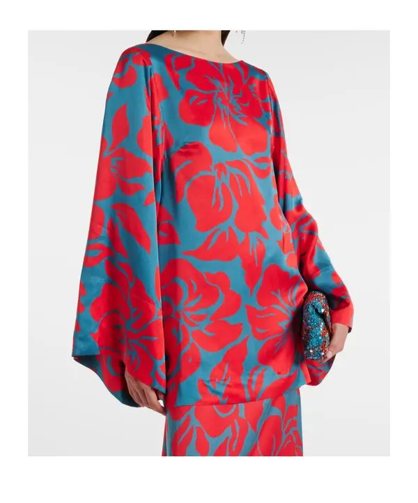 Dries Van Noten Charli Printed Satin Top