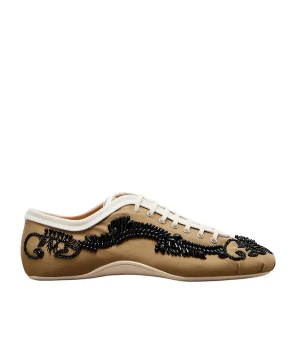 Dries Van Noten Embellished Canvas Sneakers - Brown