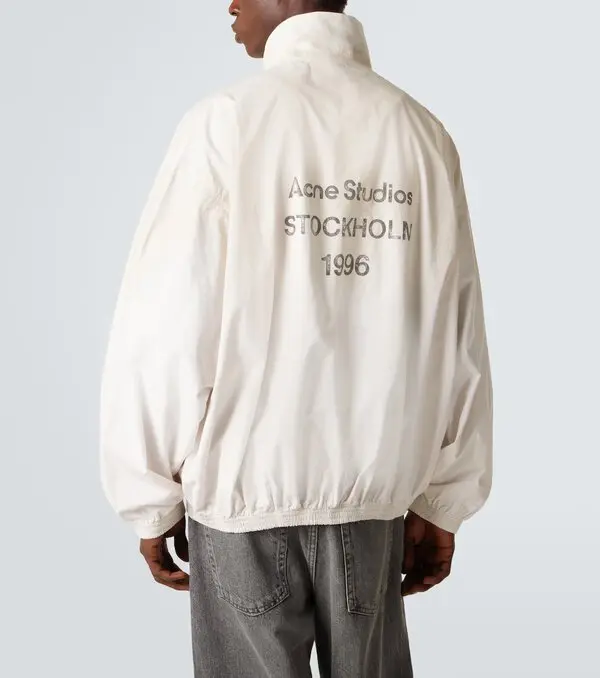 Acne Studios Logo Cotton Poplin Bomber Jacket