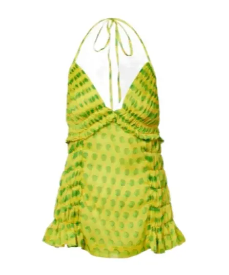Dries Van Noten Polka-dot Halterneck Silk Top