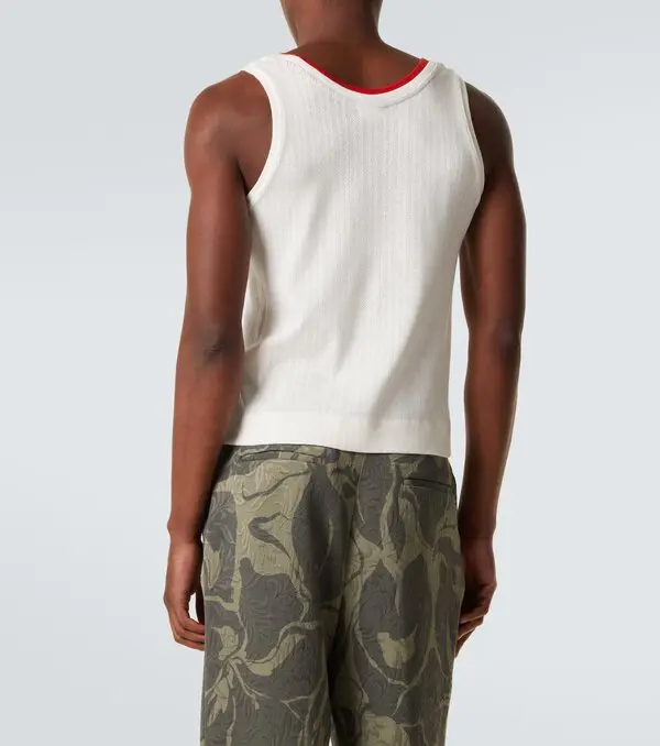 Dries Van Noten Pointelle Cotton Tank Top