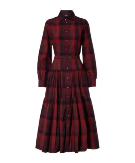 Polo Ralph Lauren Plaid Belted Shirt Dress - Brown