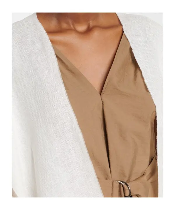 Brunello Cucinelli Striped Linen, Cashmere, And Silk Scarf