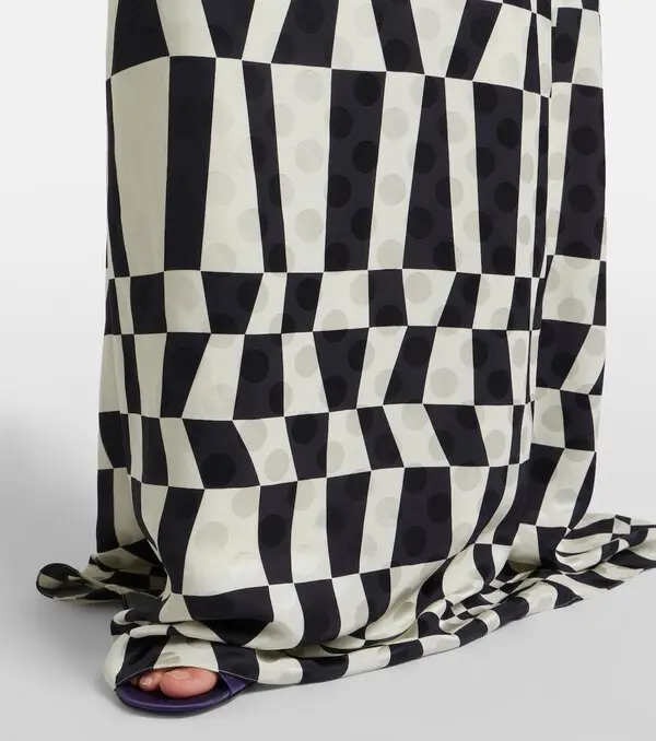 Dries Van Noten Printed Bustier Gown