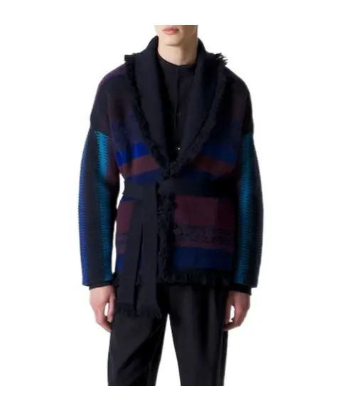 Giorgio Armani Knit Cardigan With Shawl Collar And Belt