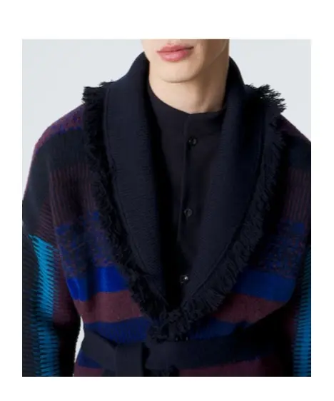 Giorgio Armani Knit Cardigan With Shawl Collar And Belt