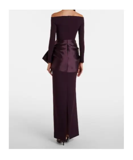 Solace London Kori Off-shoulder Gown With Bow Detail