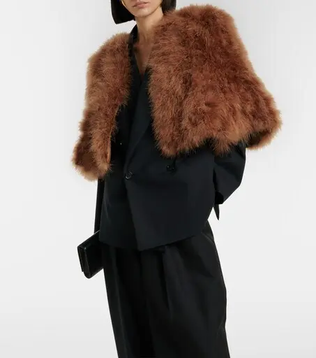 YVES SALOMON Short Feather Coat
