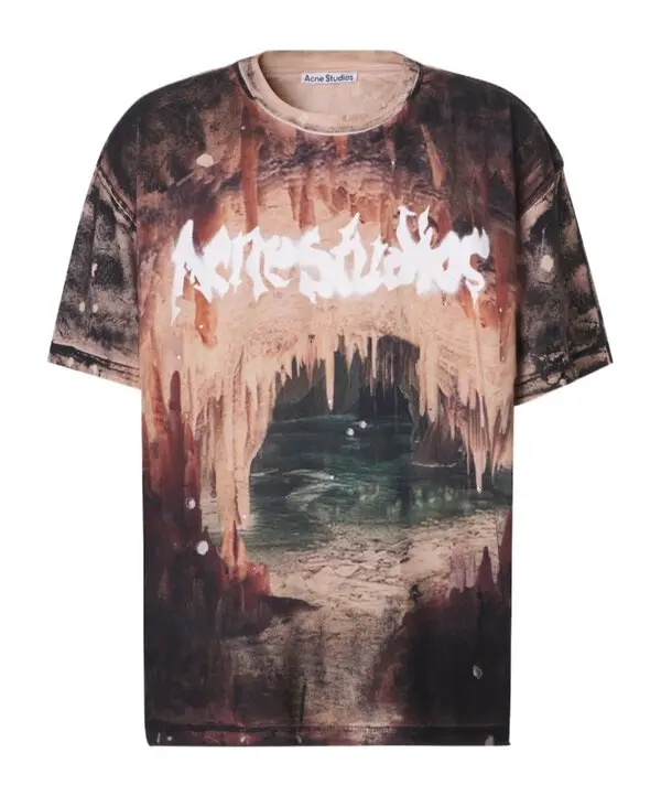 Acne Studios Embellished Printed Cotton Jersey T-shirt