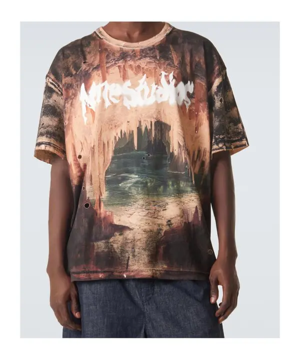 Acne Studios Embellished Printed Cotton Jersey T-shirt