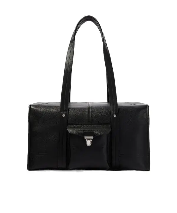 LEMAIRE Soft Gear Leather Tote Bag - Black