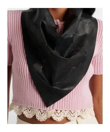 Magda Butrym Floral Perforated Leather Scarf