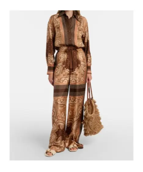 Zimmermann Luna Paisley Silk Palazzo Pants