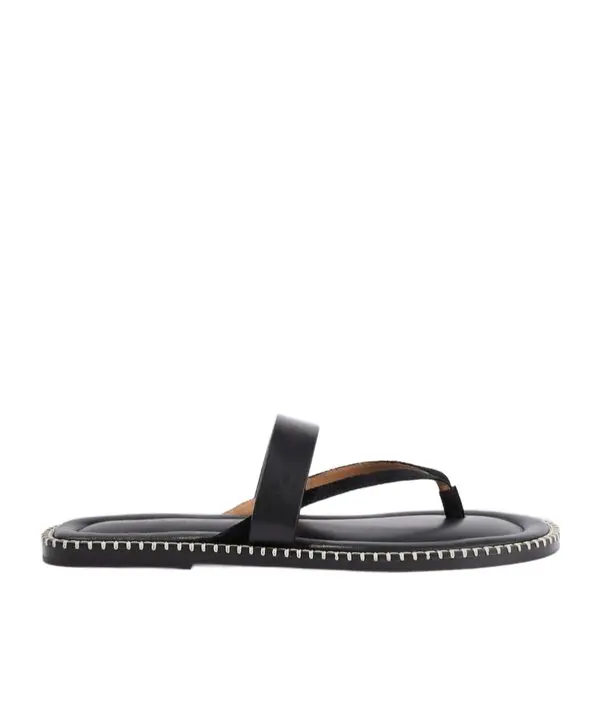 Dries Van Noten Leather Thong Sandals - Black
