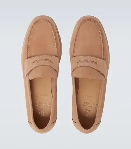 Brunello Cucinelli Suede Penny Loafers