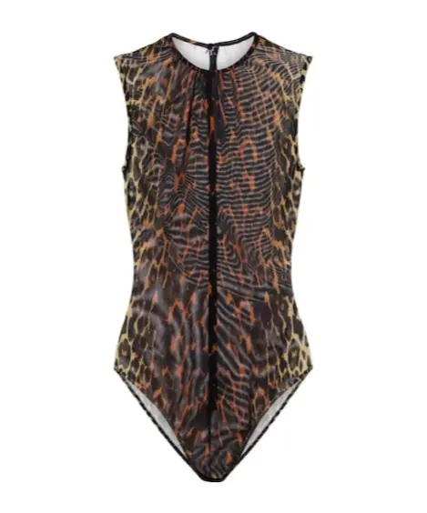 Alex Perry Leopard-print Mesh Bodysuit