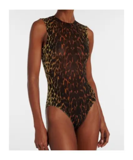 Alex Perry Leopard-print Mesh Bodysuit