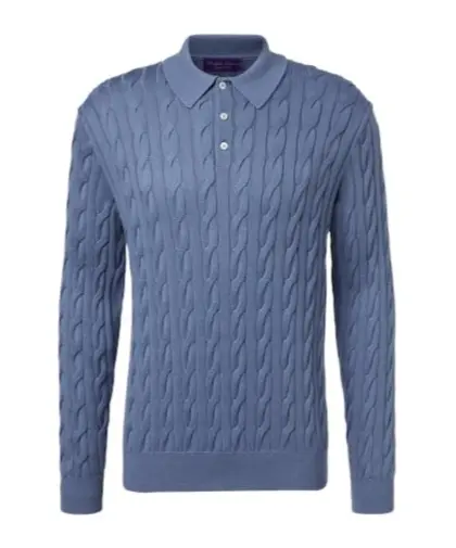 Ralph Lauren Cable-knit Cotton And Silk Polo Sweater
