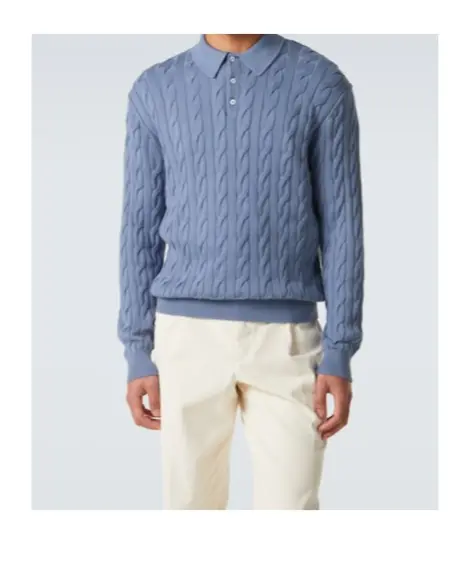 Ralph Lauren Cable-knit Cotton And Silk Polo Sweater