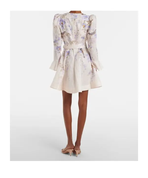Zimmermann Luna Floral Linen Minidress