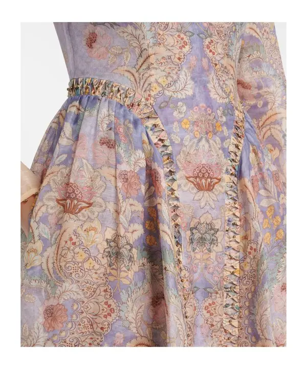 Zimmermann Rebellion Printed Linen And Silk Midi Dress