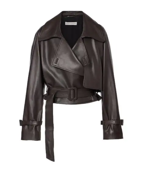 Nour Hammour Leather Biker Jacket - Black