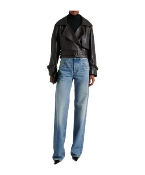 Nour Hammour Leather Biker Jacket