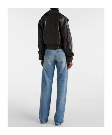 Nour Hammour Leather Biker Jacket