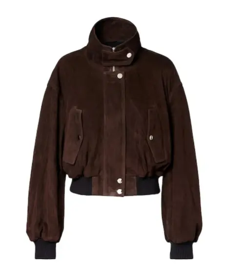 Nour Hammour Suede Bomber Jacket