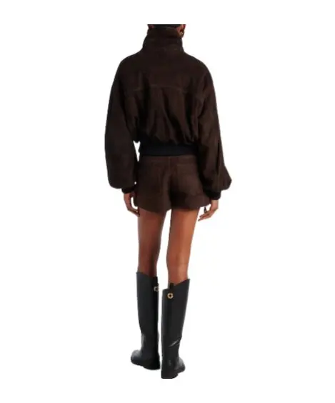 Nour Hammour Suede Bomber Jacket