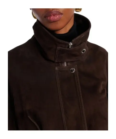 Nour Hammour Suede Bomber Jacket