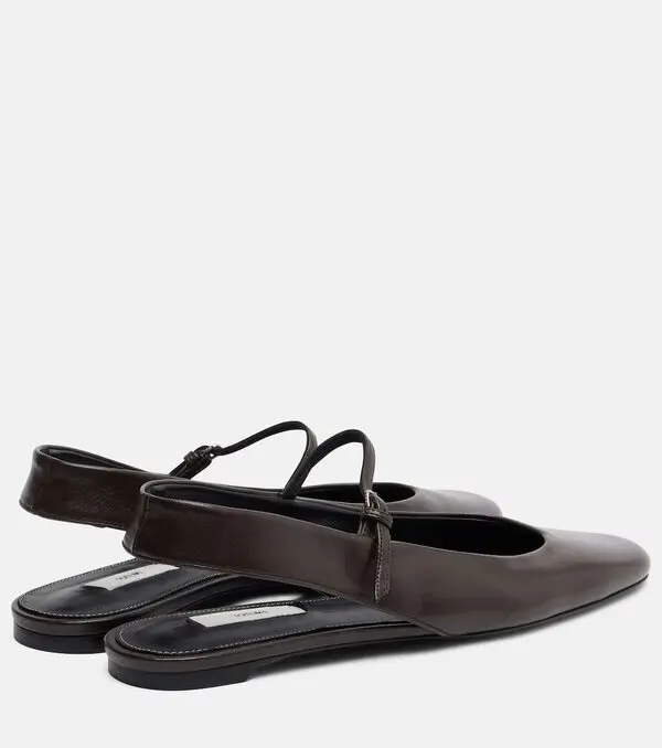 TOTEME Leather Mary Jane Flats