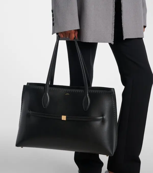 TOTEME Lounge Embroidered Leather Tote Bag