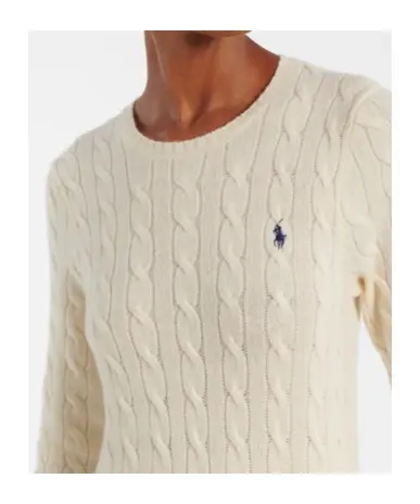Polo Ralph Lauren Cotton And Wool-blend Maxi Dress With Cable-knit Motif
