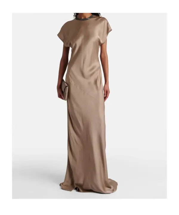 Brunello Cucinelli Monili Satin Gown