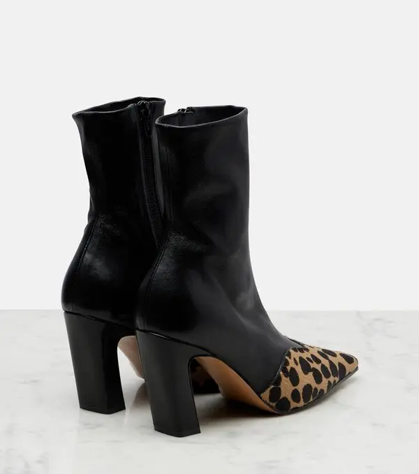 Khaite Nevada 85 Calf Hair And Leather Ankle Boots