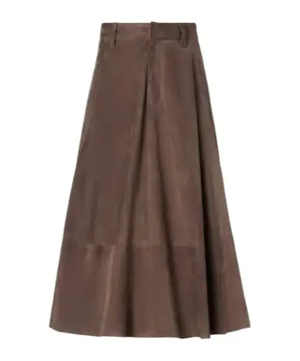 Brunello Cucinelli Suede Midi Skirt