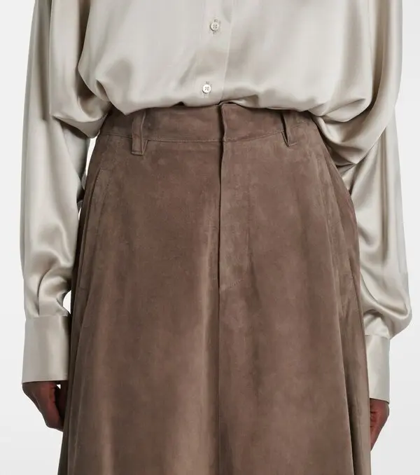 Brunello Cucinelli Suede Midi Skirt