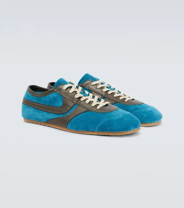 Dries Van Noten Leather-trimmed Suede Sneakers