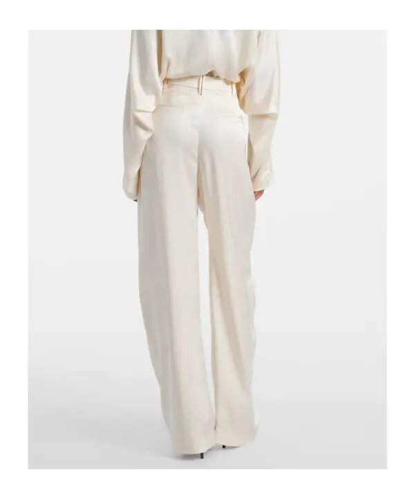 Brunello Cucinelli Mid-rise Silk Straight Pants