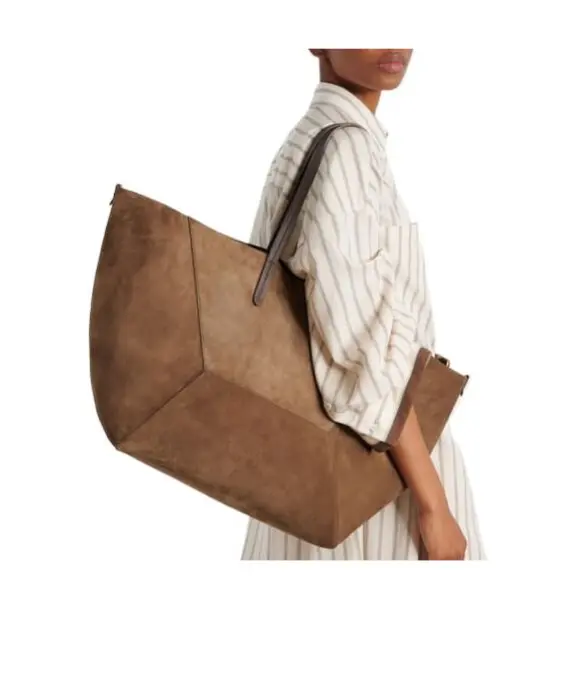 Brunello Cucinelli Bc Duo Large Suede Tote Bag