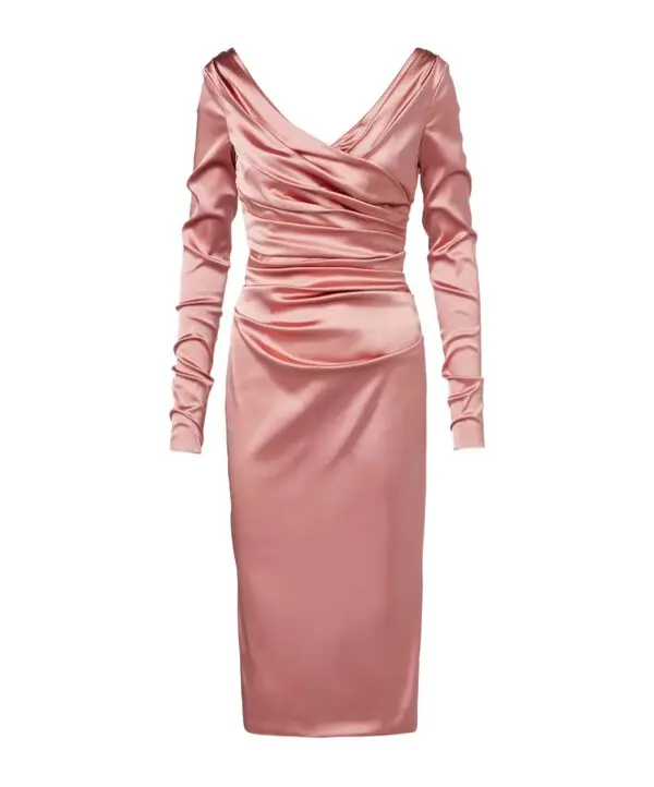 Dolce & Gabbana Draped Satin Midi Dress
