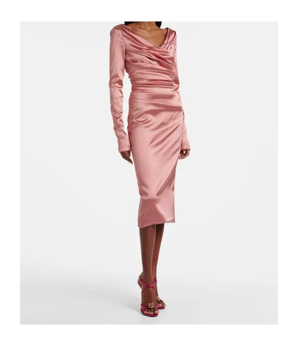 Dolce & Gabbana Draped Satin Midi Dress
