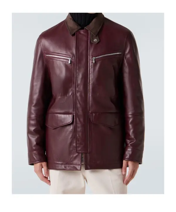 Brunello Cucinelli Long-sleeved Leather Jacket
